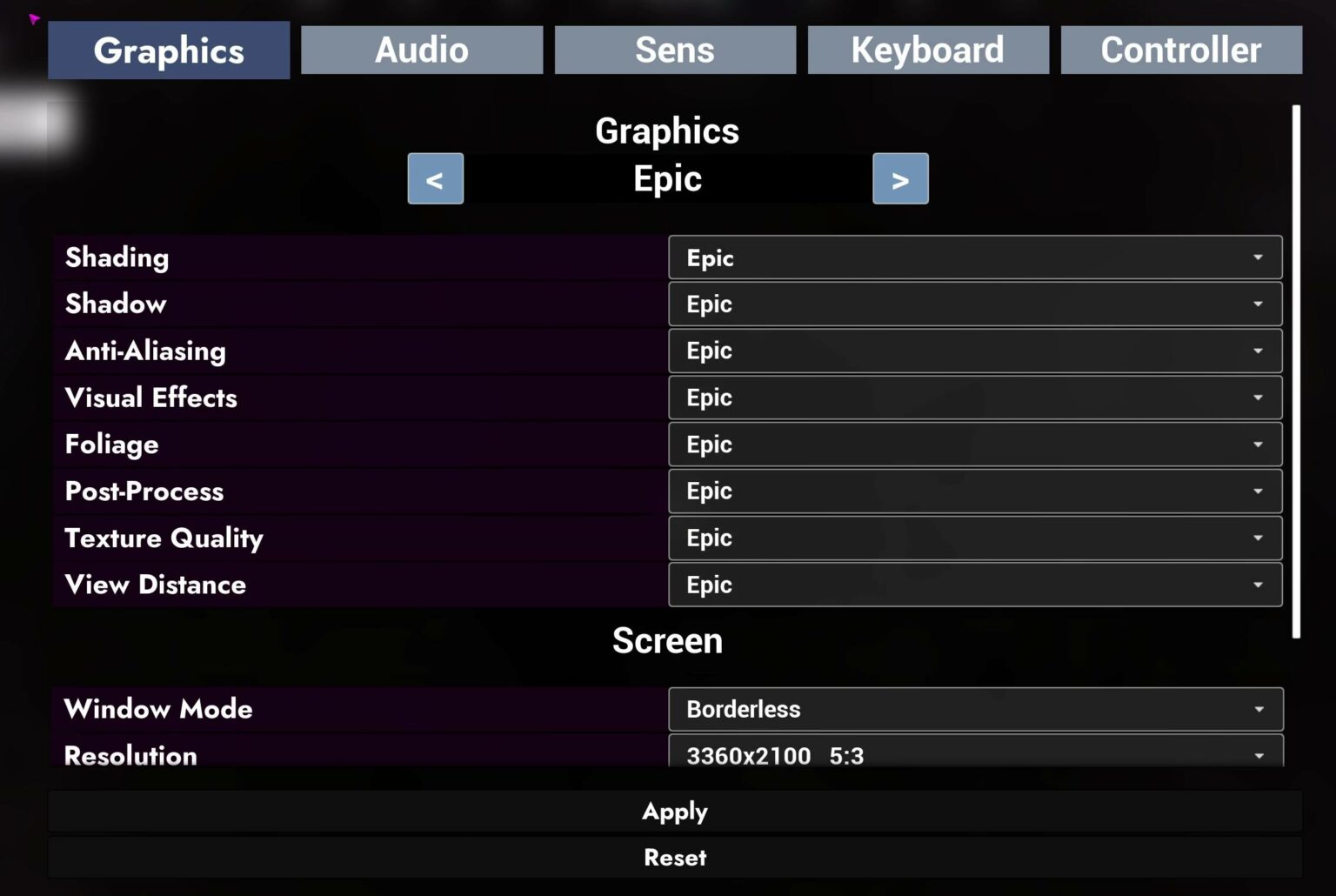 Earniverse Wiki & Documentation» Graphic Settings & Configuration